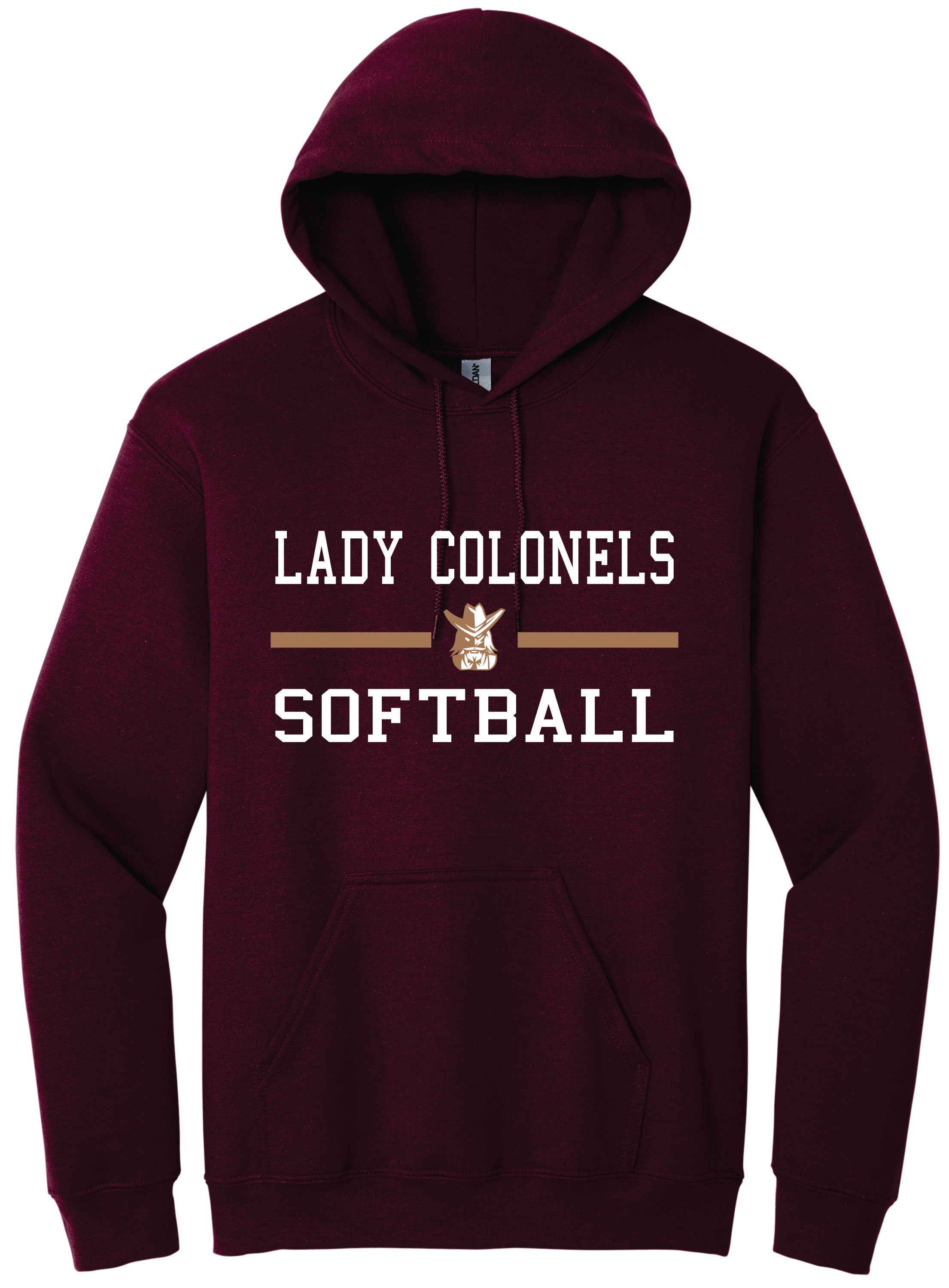 Bourbon County Lady Colonels Softball Maroon Hooded Sweatshirt – W & H ...